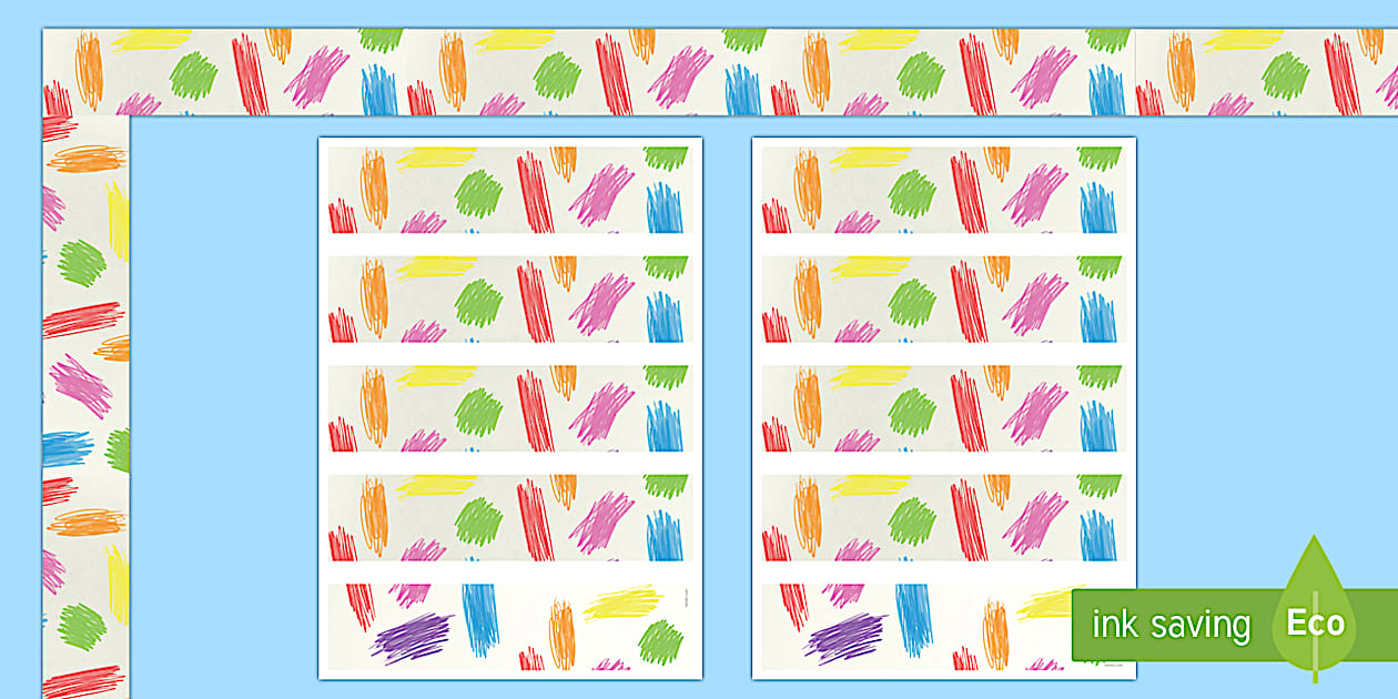 Crayon Doodles Bulletin Board Borders - Twinkl