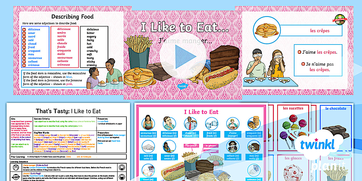 French: That's Tasty!: I Like to Eat Year 5 Lesson Pack 5
