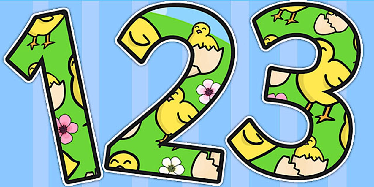 Chick Themed Display Numbers (l'enseignant a fait) - Twinkl