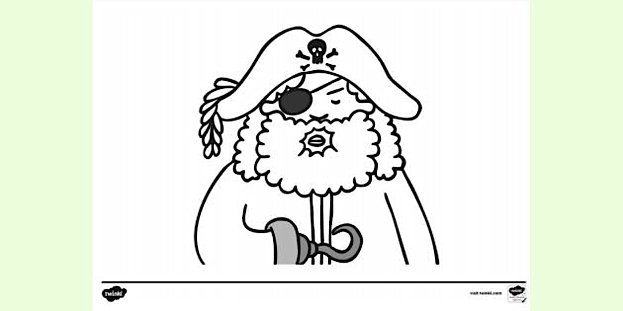 Angry Pirate Captain Colouring Sheet | Colouring Sheets