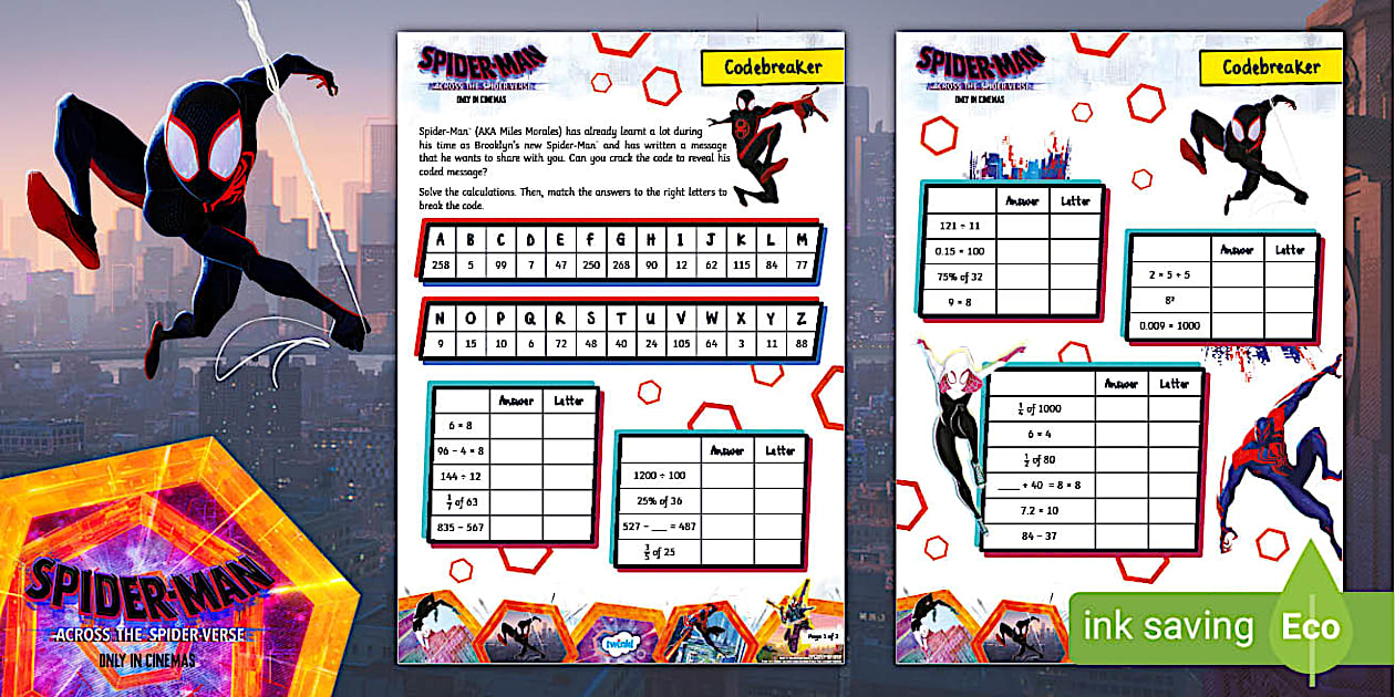 FREE! - 👉 Spider-Man™: Maths Codebreaker Activity [Ages 9-11]