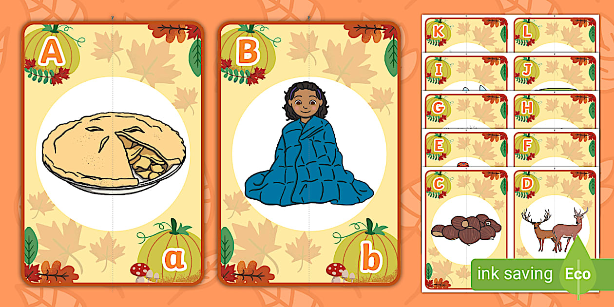 Autumn Themed Letter Matching Activity