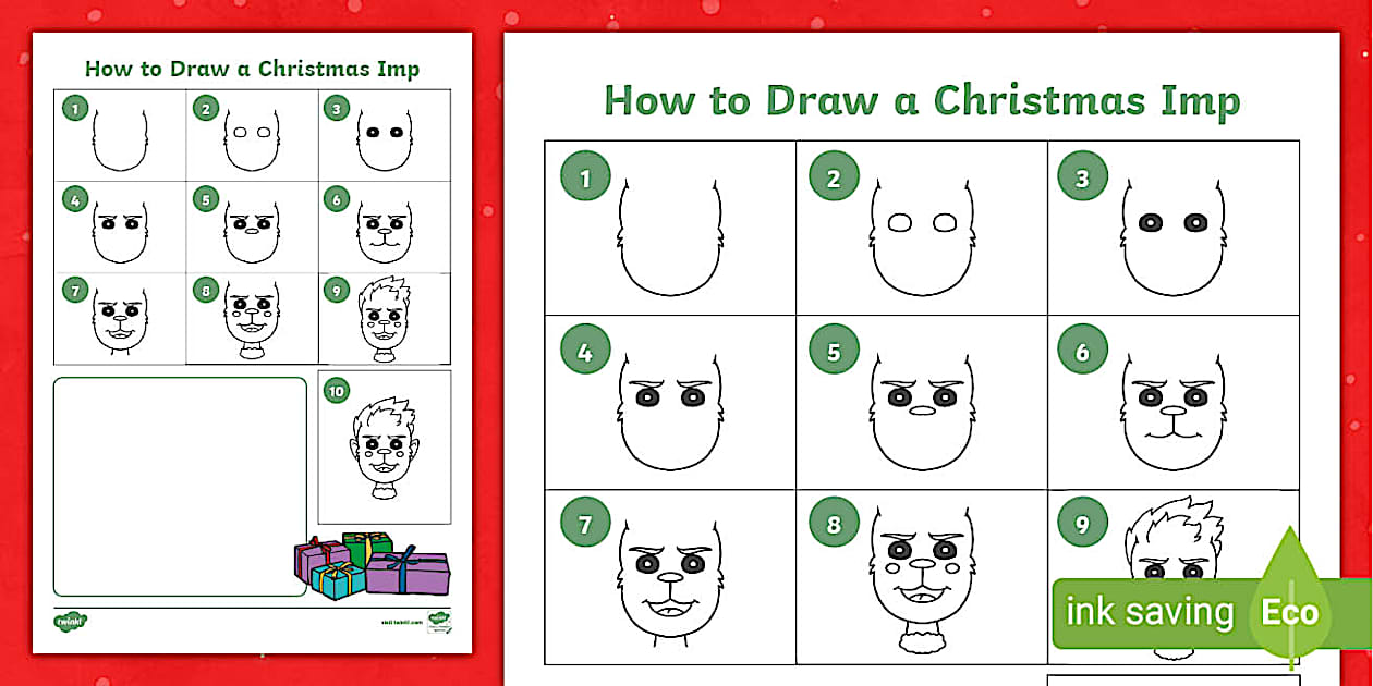 How to Draw a Christmas Imp Instructions (Teacher-Made)