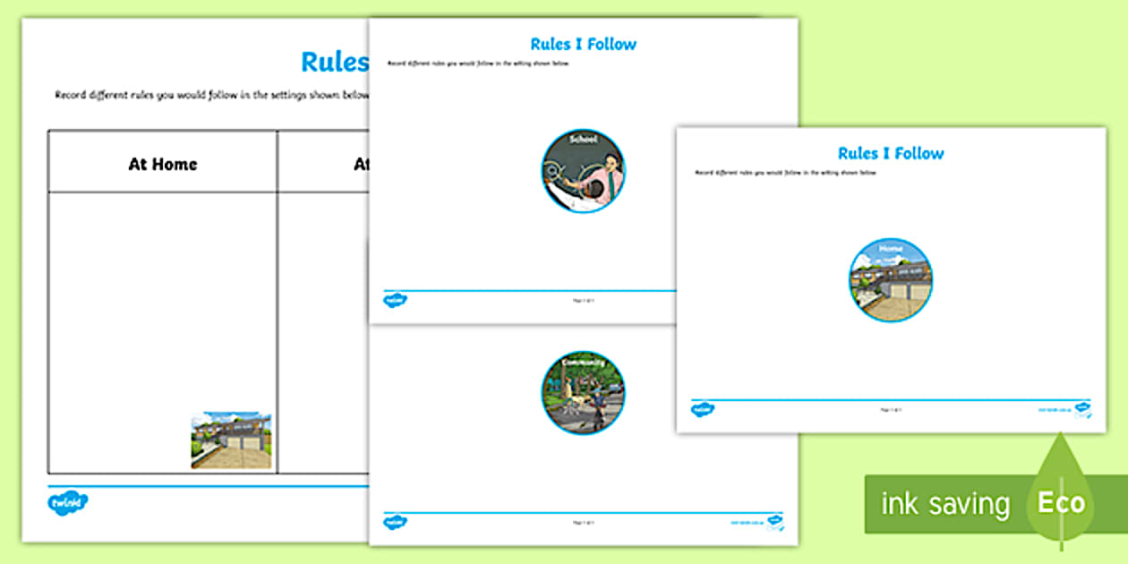 Rules I Follow Worksheets (teacher made) - Twinkl