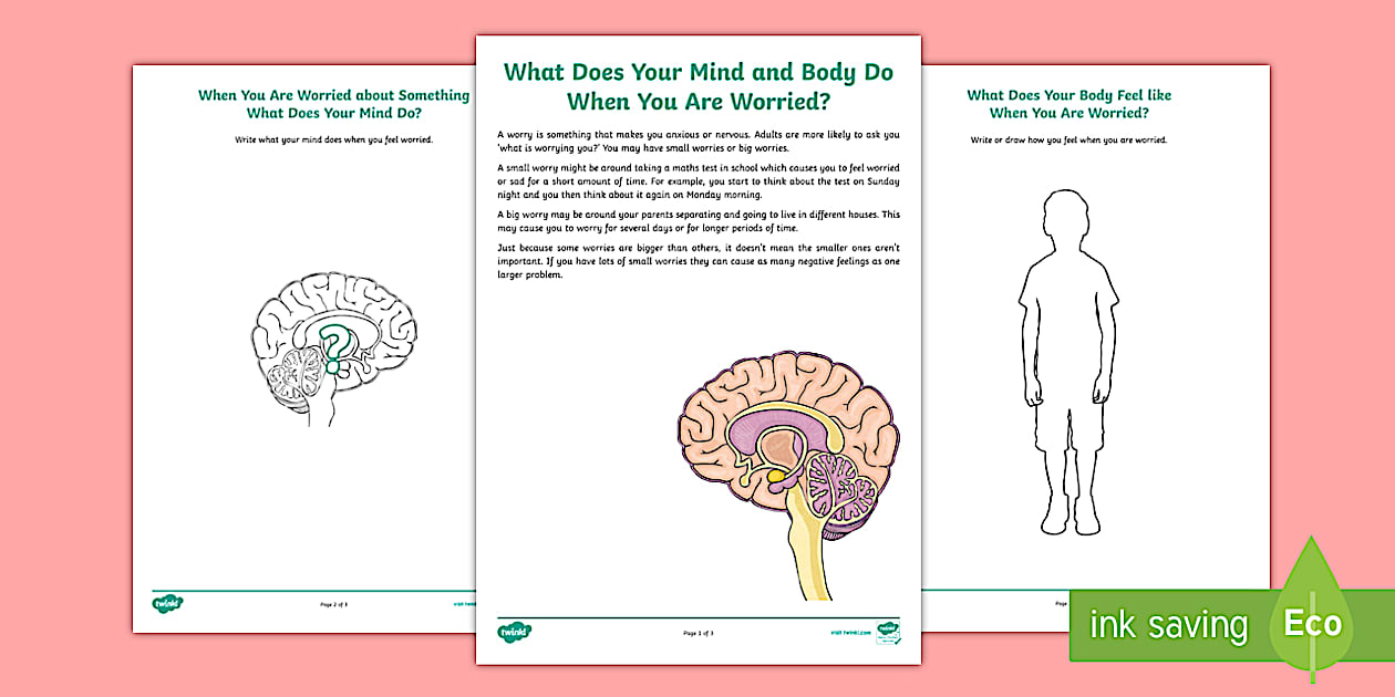 What Does Your Mind and Body Do When You Feel Worried? Worksheet