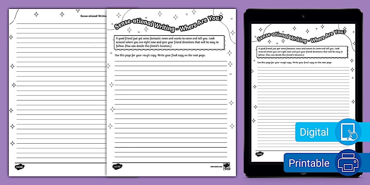 Eighth Grade Sense-ational Writing Activity - Where Are You?