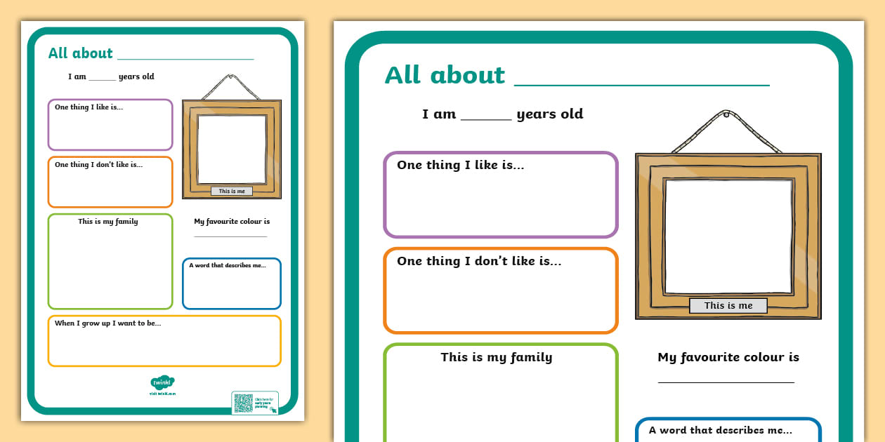 All About Me Poster Template | Transition Worksheet | Twinkl