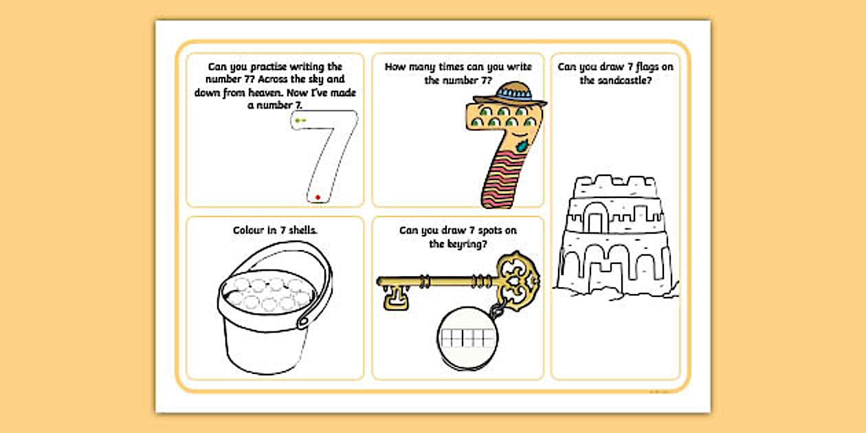 👉 The Adventures of Number Seven Activity Mat - Twinkl