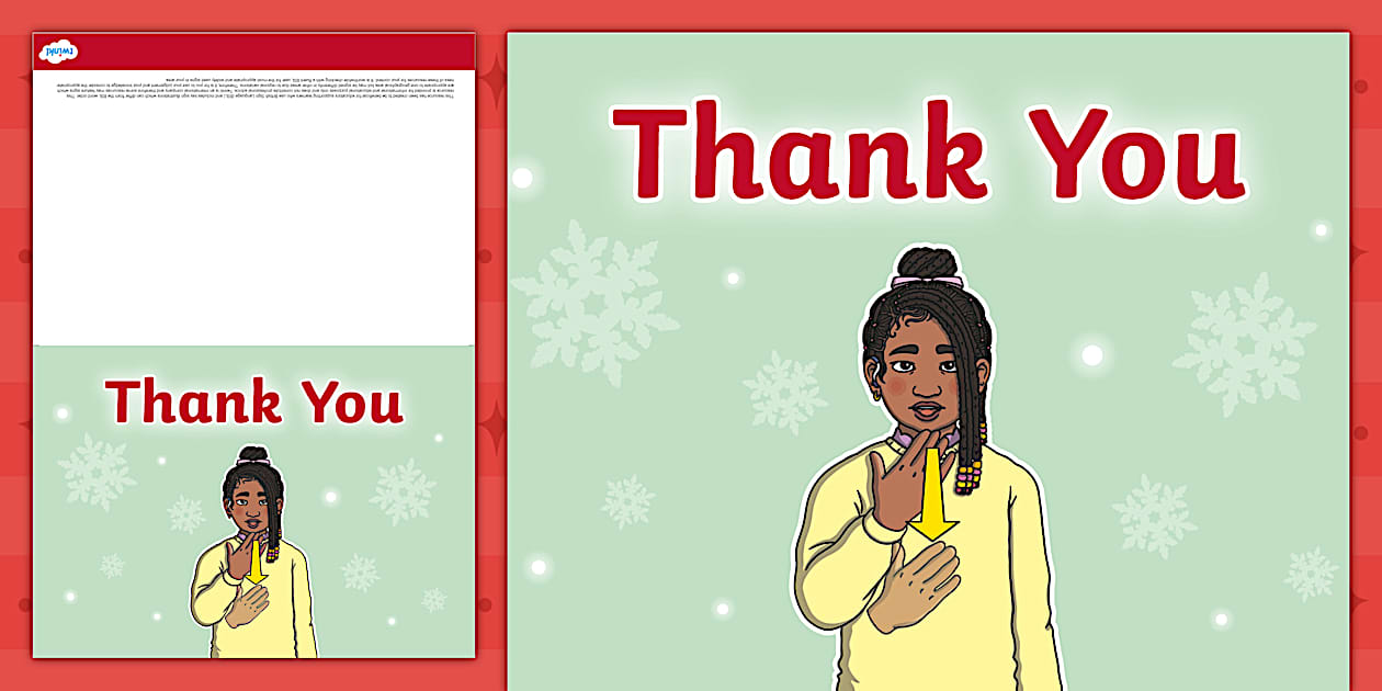 BSL Thank you Greetings Card (teacher made) - Twinkl