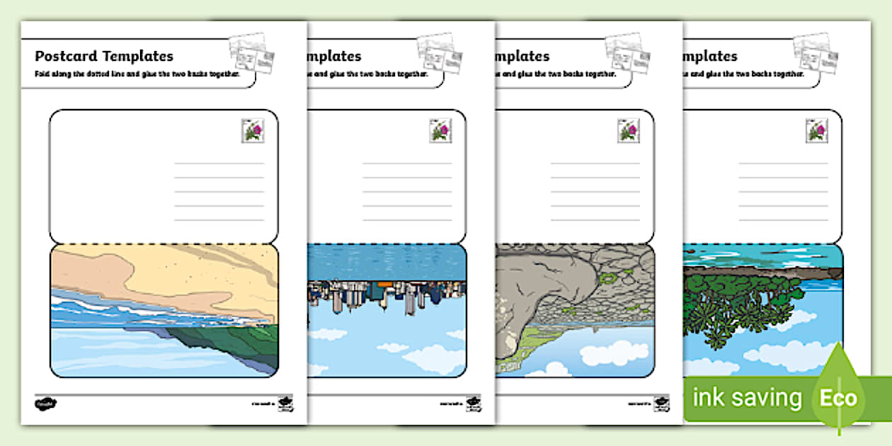 Post Office Post Card Templates (teacher made) - Twinkl