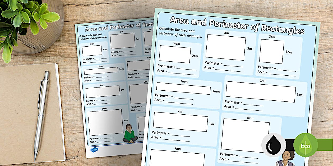 Calculate Area and Perimeter of Rectangles Worksheet