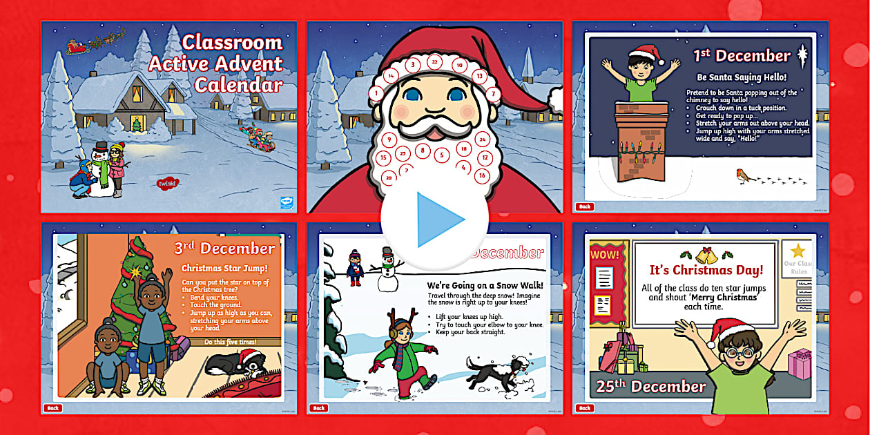 Active Advent Calendar PowerPoint | Christmas in PE - Twinkl