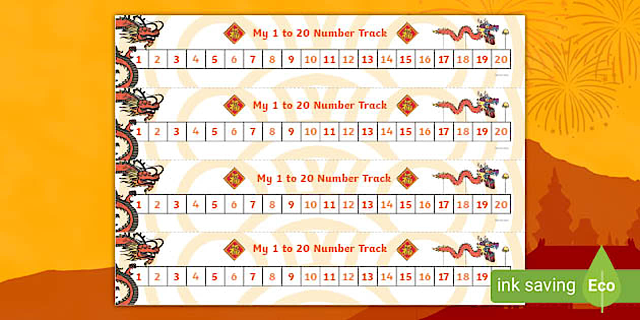Chinese New Year Number Track (1-20) (teacher made) - Twinkl