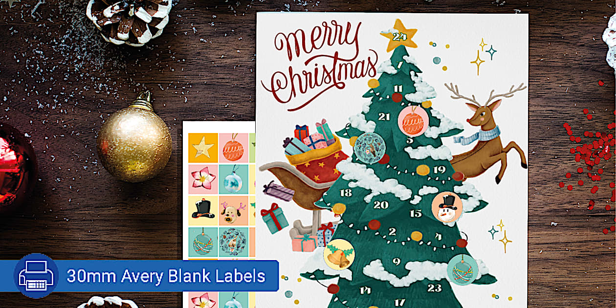 Advent Calendar - Christmas Tree Sticker Activity Poster