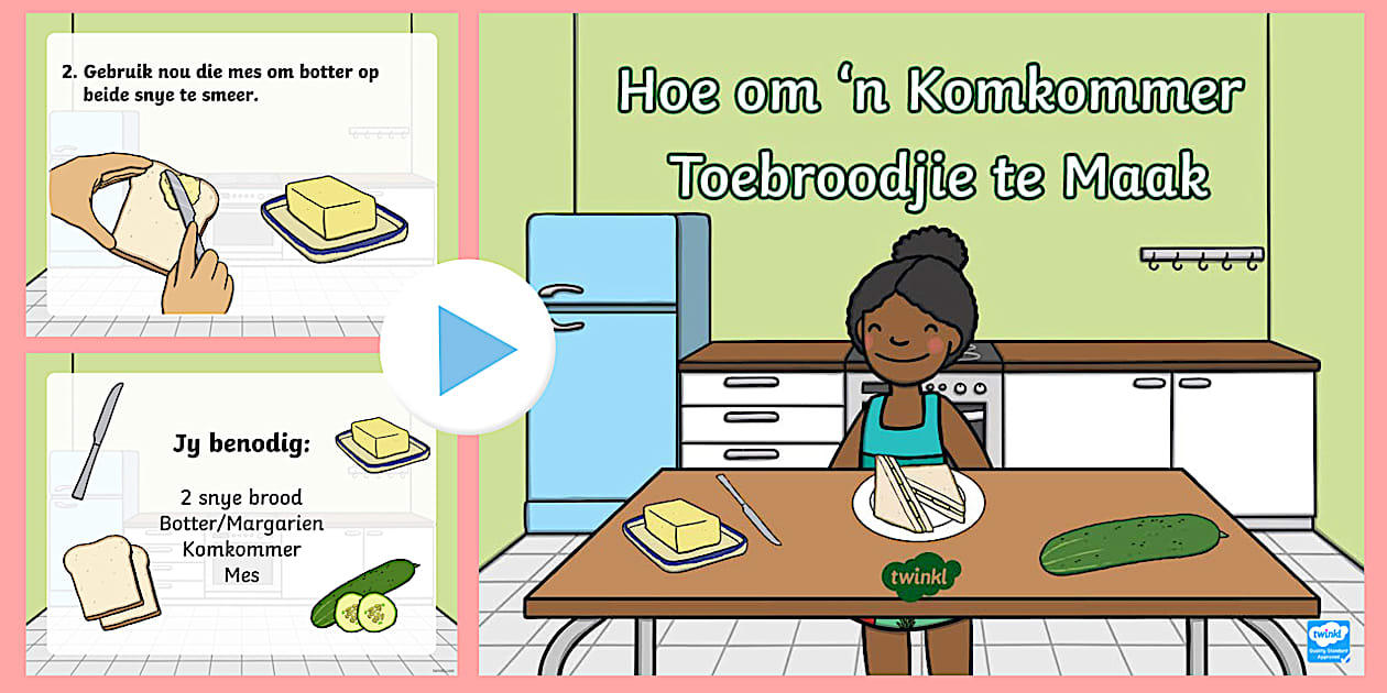 Hoe Om 'n Komkommer Toebroodjie te Maak PowerPoint - Twinkl
