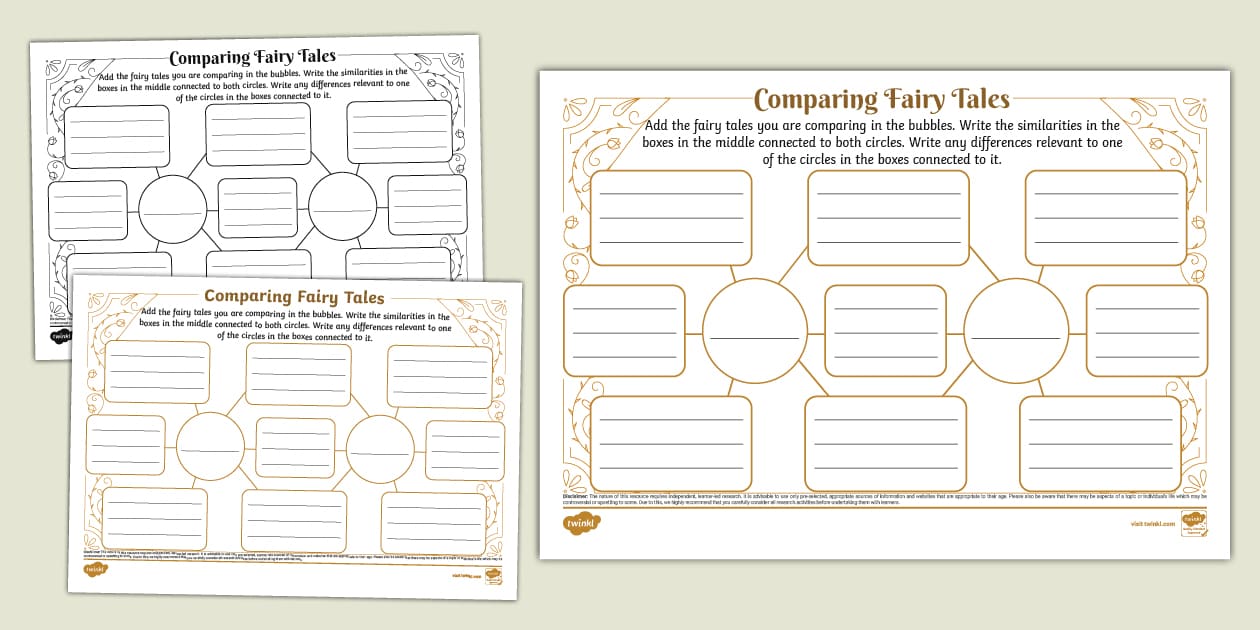 Traditional Tales Themed Fairy Tales Comparison Mind Map