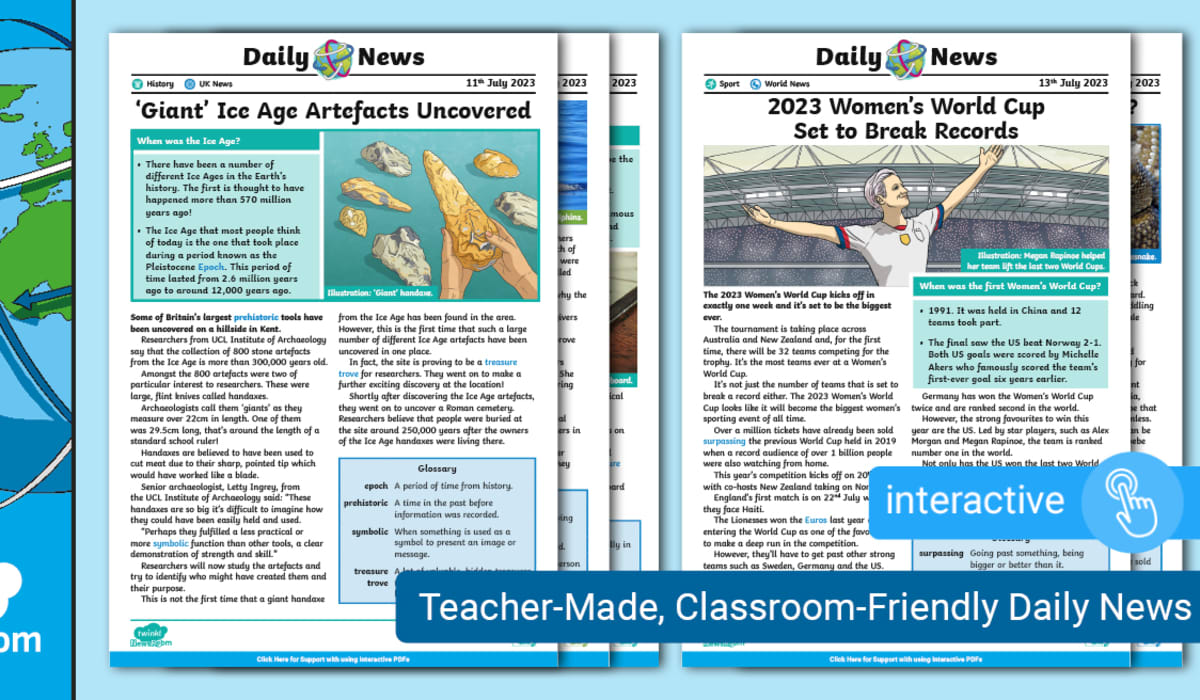 Weekly Comprehension Pack - 14th July 2023 - Twinkl NewsRoom