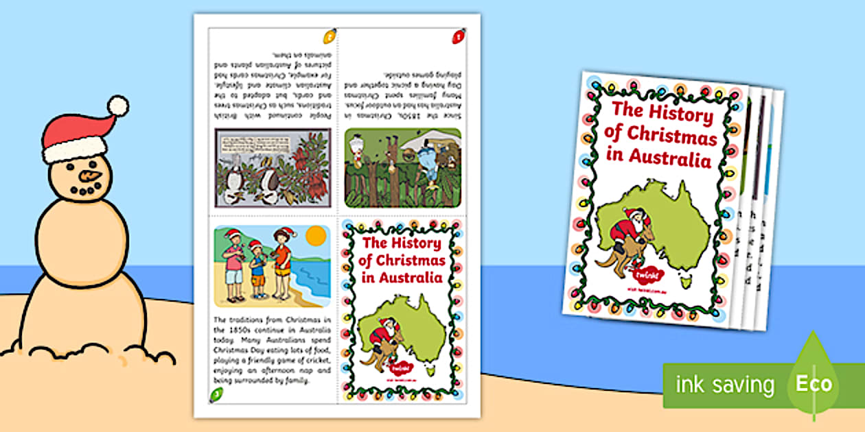 SA History of Christmas in Australia Mini Book - Twinkl