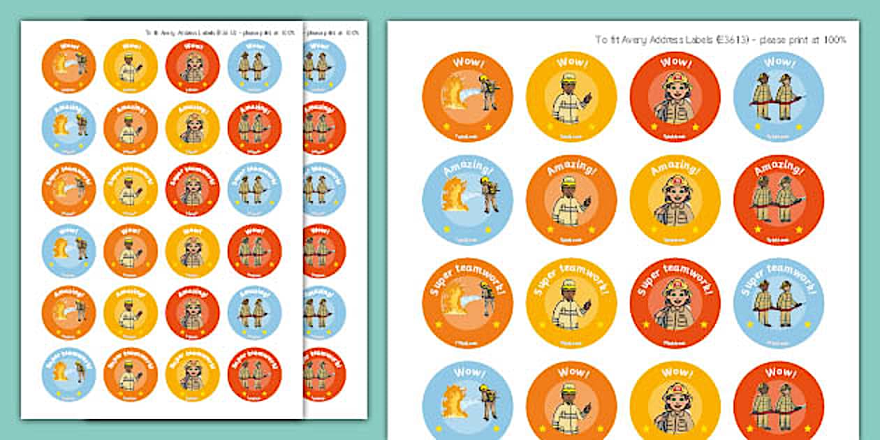 Firefighter Training Reward Stickers (teacher made)