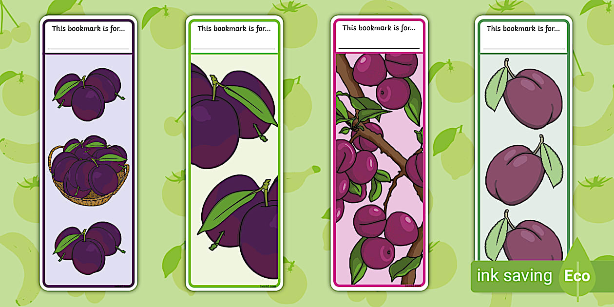 Plum-Themed Bookmarks | Twinkl | Stationery | Bookmark | KS1