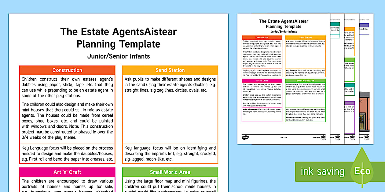 The Estate Agents Aistear Planning Overview - Twinkl