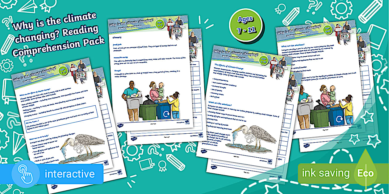 Climate Change Reading Comprehension Pack (Ages 7 - 11)