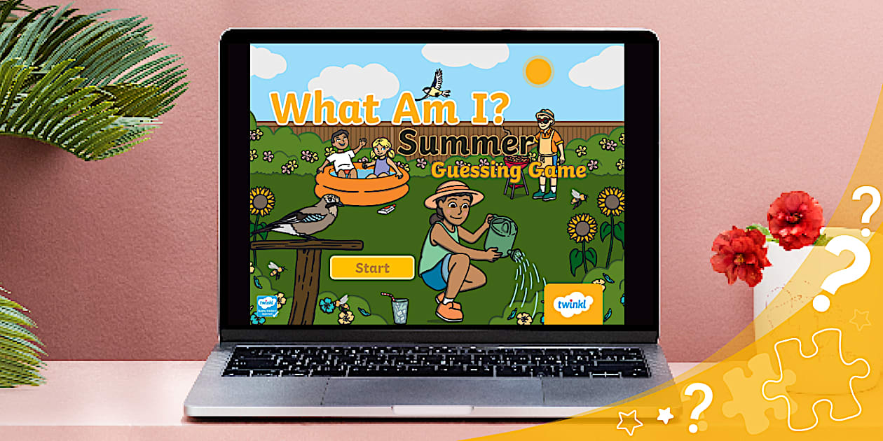 What am I? Summer Themed Fun Guessing Game PowerPoint - AL