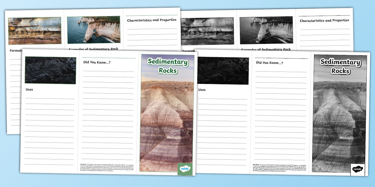 Sedimentary Rock Leaflet Template (Teacher-Made) - Twinkl