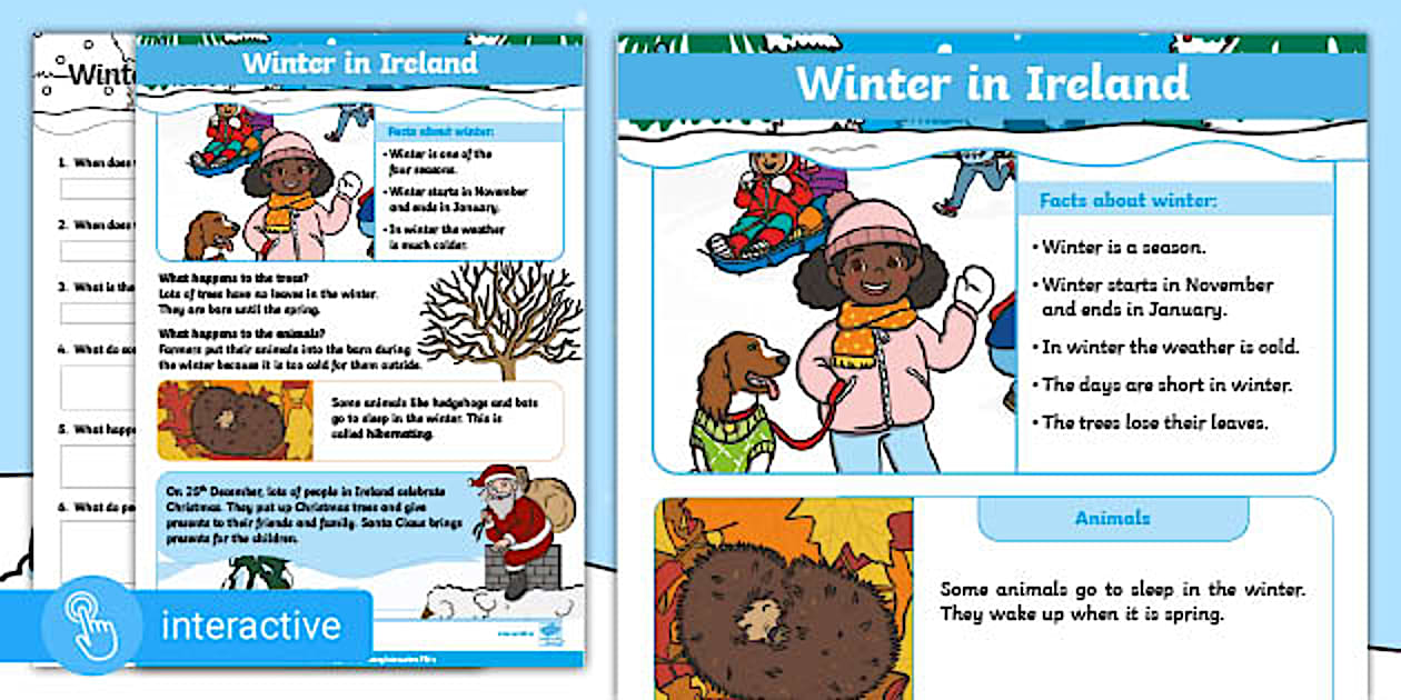 Winter 1st/ 2nd Class Reading Comprehension | Twinkl Ireland