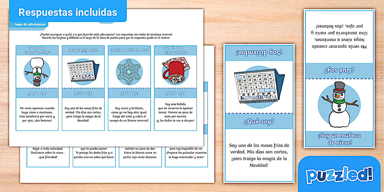 Juego de adivinanzas: ¿Qué soy? - Invierno - Twinkl