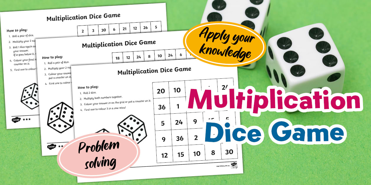 Dice Multiplication Game for Maths Fluency