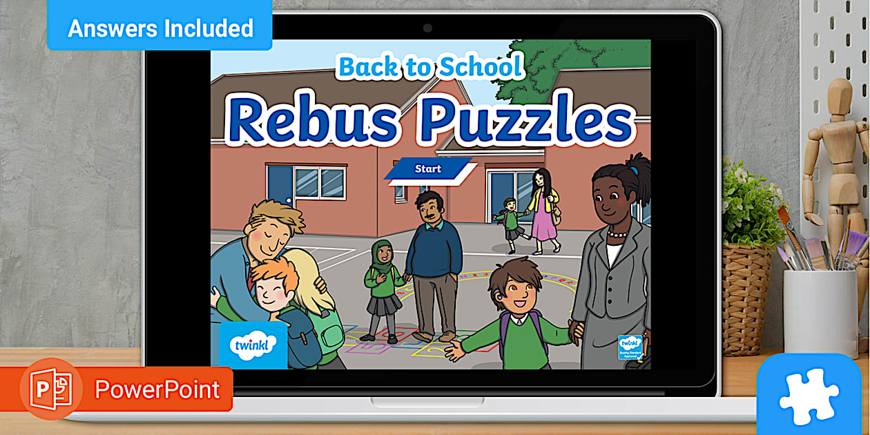 Fun Back to School PowerPoint Rebus Puzzles - Twinkl