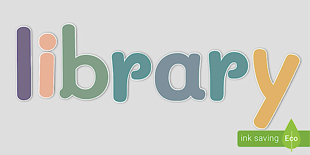 Muted Rainbow Themed Library Display Title Display Lettering