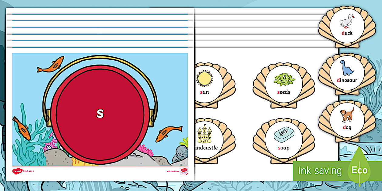 Phase 2 Shell Phonics Sorting Game (teacher made) - Twinkl