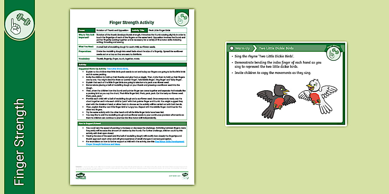 Fine Motor Skills Finger Strength Peck Little Finger Birds