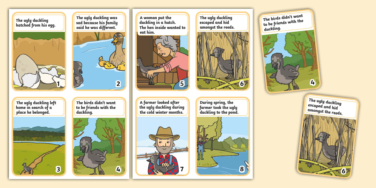 The Ugly Duckling Freeze Frame Drama Flashcards - Twinkl