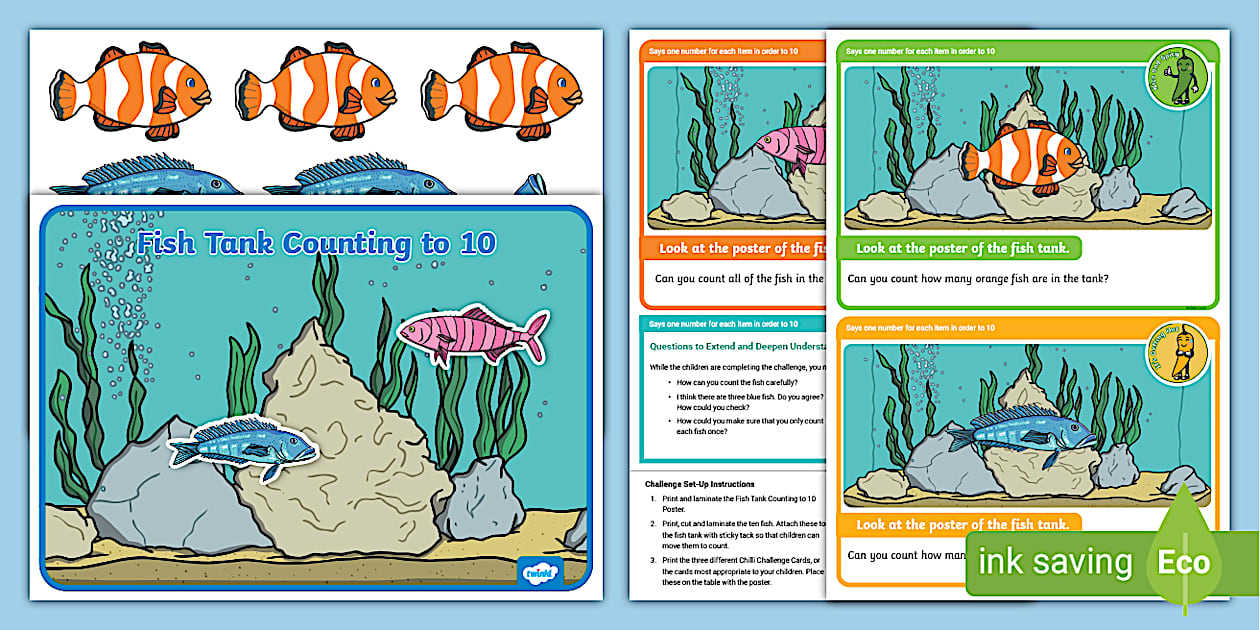 👉 EYFS Counting Chilli Challenges: Fish Tank Counting to 10