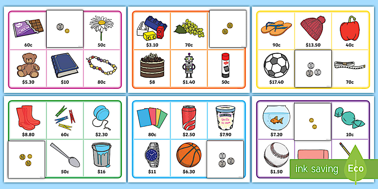 Toy Shop Bingo Hong Kong Dollars and Cents (teacher made)