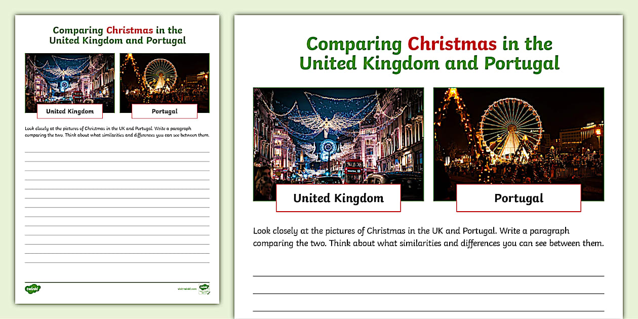 Comparing Christmas in the UK and Portugal Worksheet