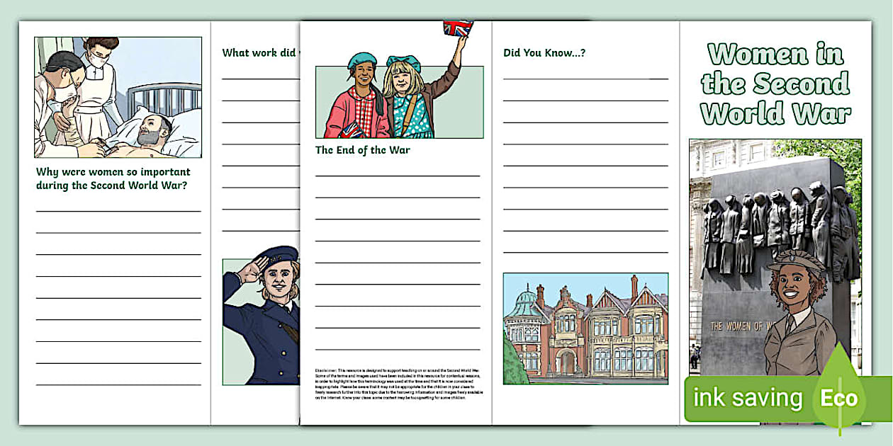 Women in the Second World War Leaflet Template - Twinkl