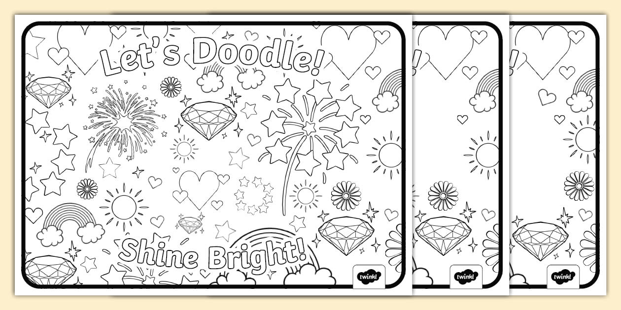 Shine Bright Doodle Colouring Pages - Twinkl - KS1 - Twinkl
