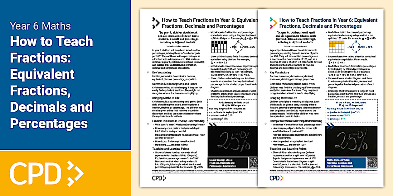 How to Teach Fractions in Year 6: Equivalent Fractions, Decimals and