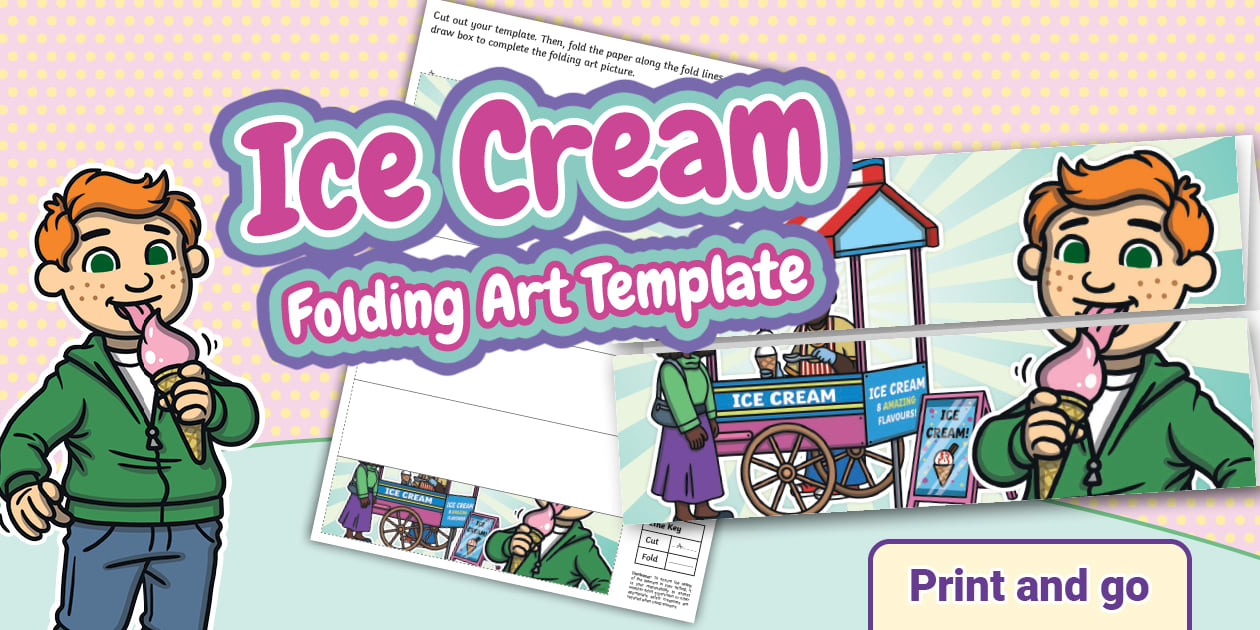 * NEW * Ice Cream Folding Art Template