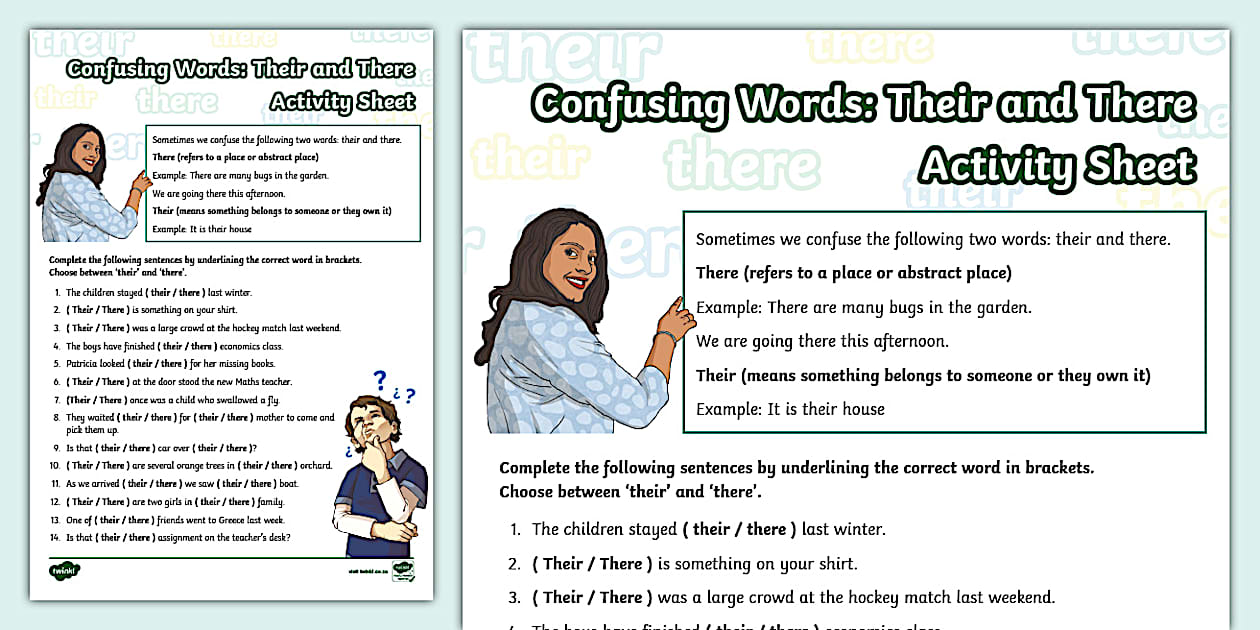 Intermediate Phase - English - Confusing Words: Their and There - Activity
