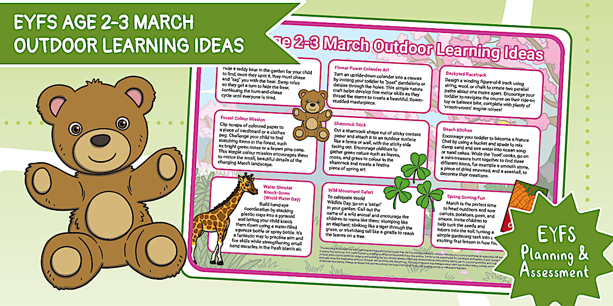 EYFS Age 2-3 Outdoor Learning Ideas: March