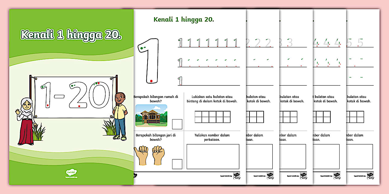 Matematik Prasekolah Tahun 1 Kenali Nombor 1 - 20 - Twinkl