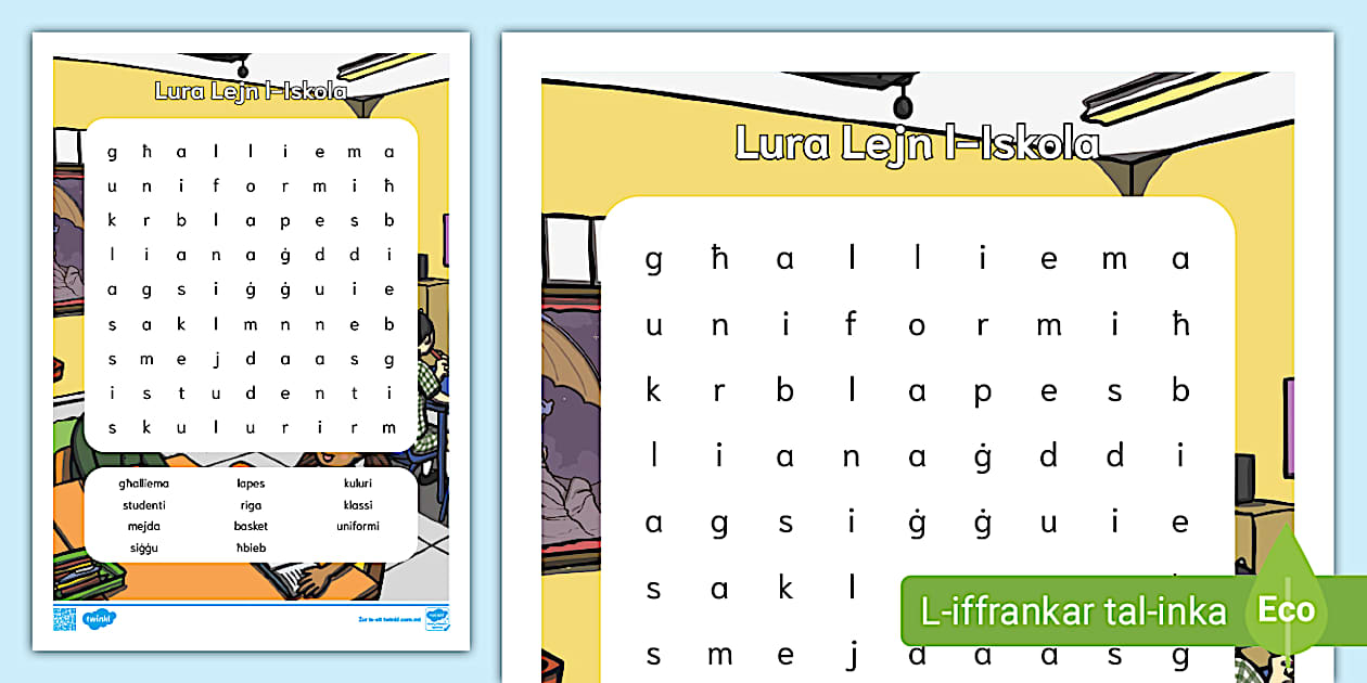 Tiftixa tal-Kliem: Lura Lejn l-Iskola (Teacher-Made)