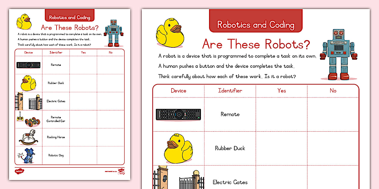Grade R Robotics and Coding - What is a robot? - Twinkl