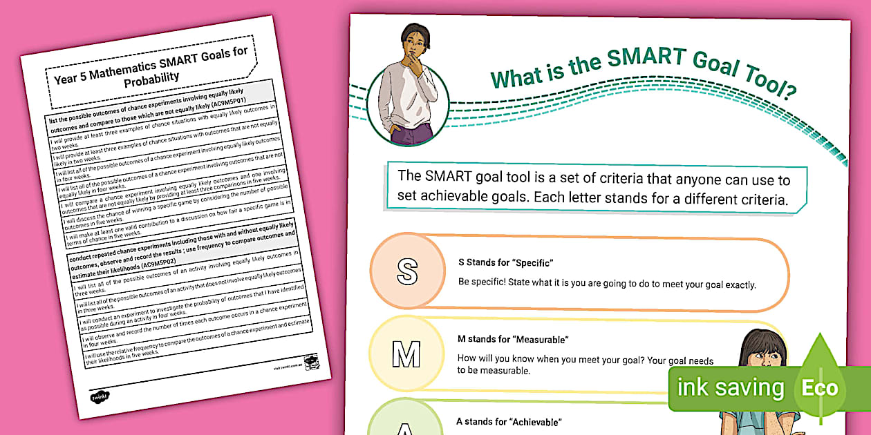 Year 5 Mathematics SMART Goals for Probability - Twinkl