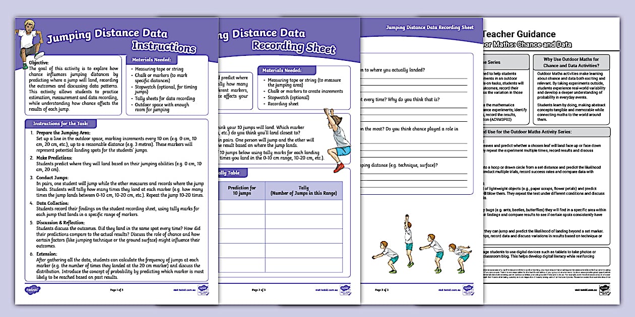 Outdoor Maths: Jumping Distance Data (Teacher-Made) - Twinkl